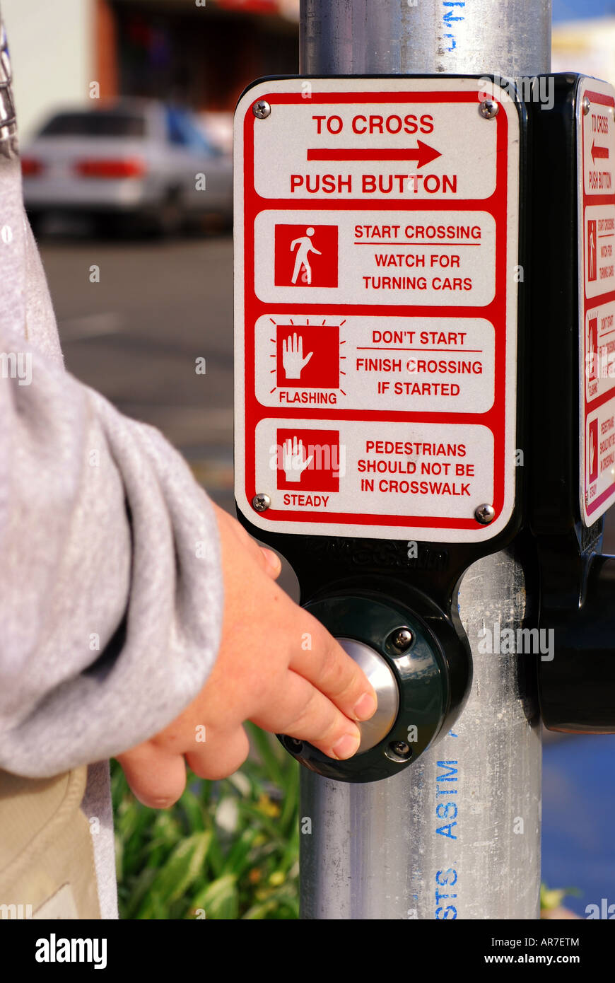 Hand pushing a crosswalk button at a traffic signal Stock Photo - Alamy Hand pushing a crosswalk button at a traffic signal Stock Photo - Alamy