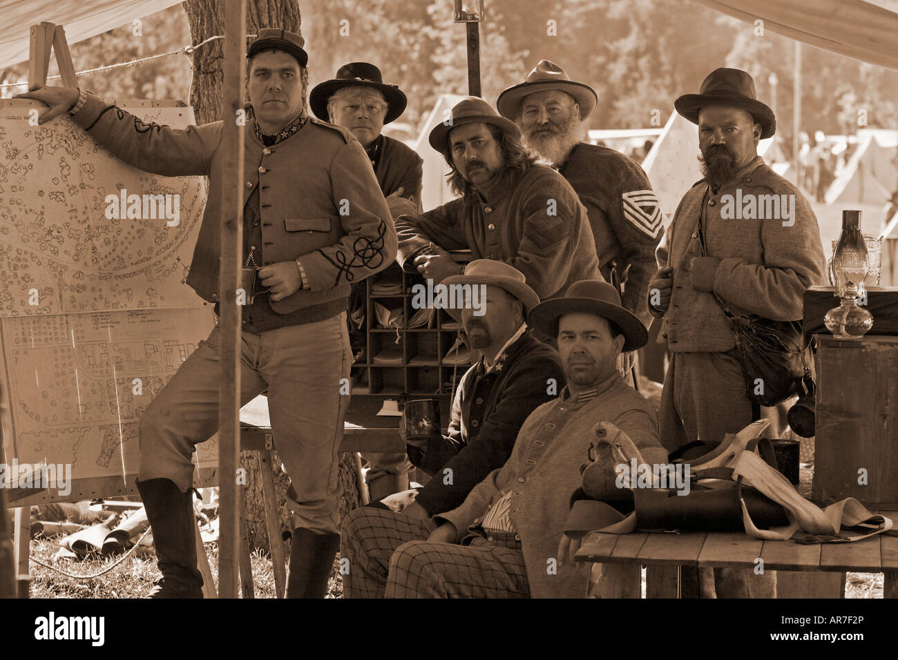 civil war soldiers group at Civil War Revisited Stock Photo - Alamy
