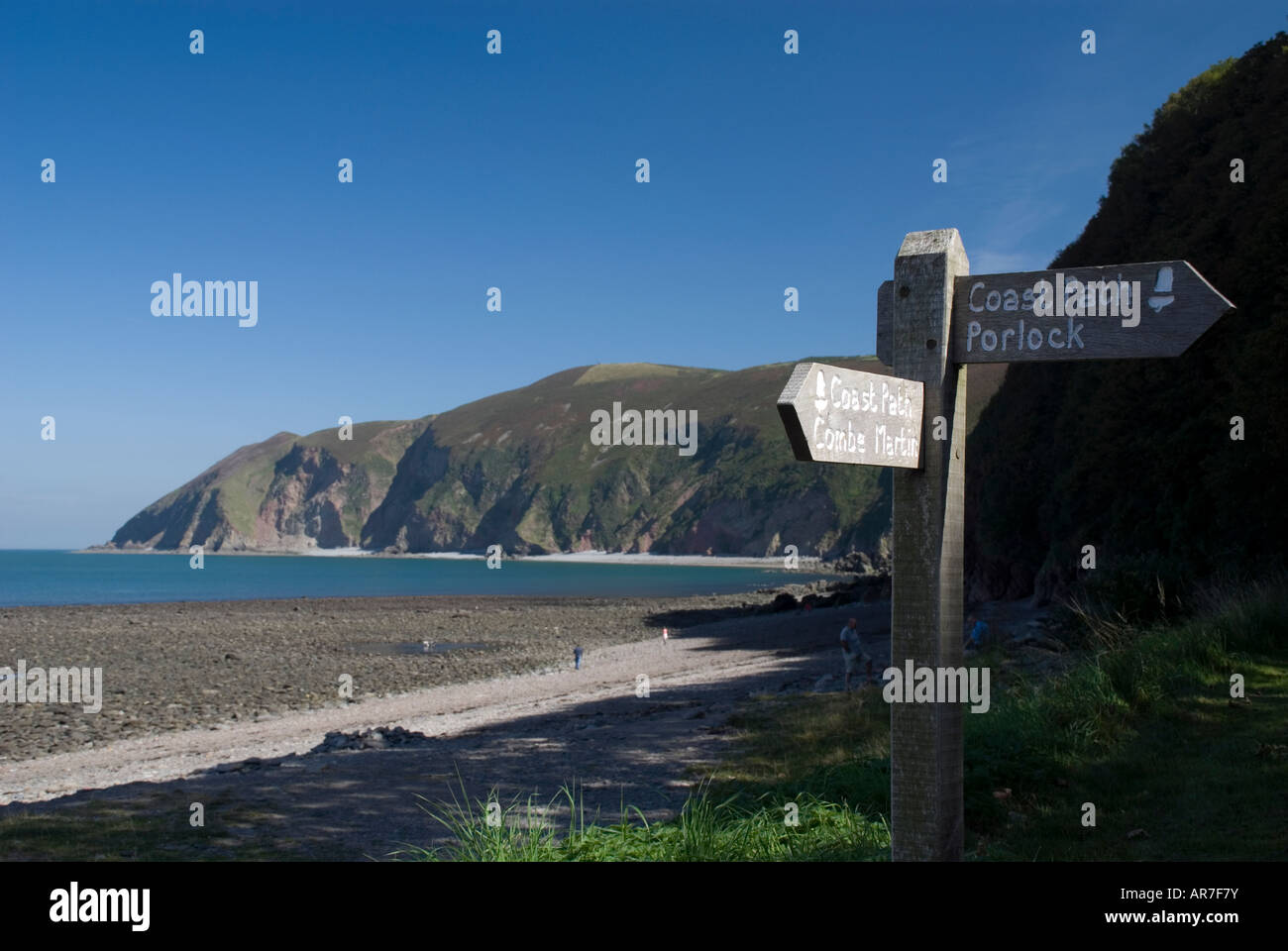 Beach at Lynmouth Devon Stock Photo - Alamy