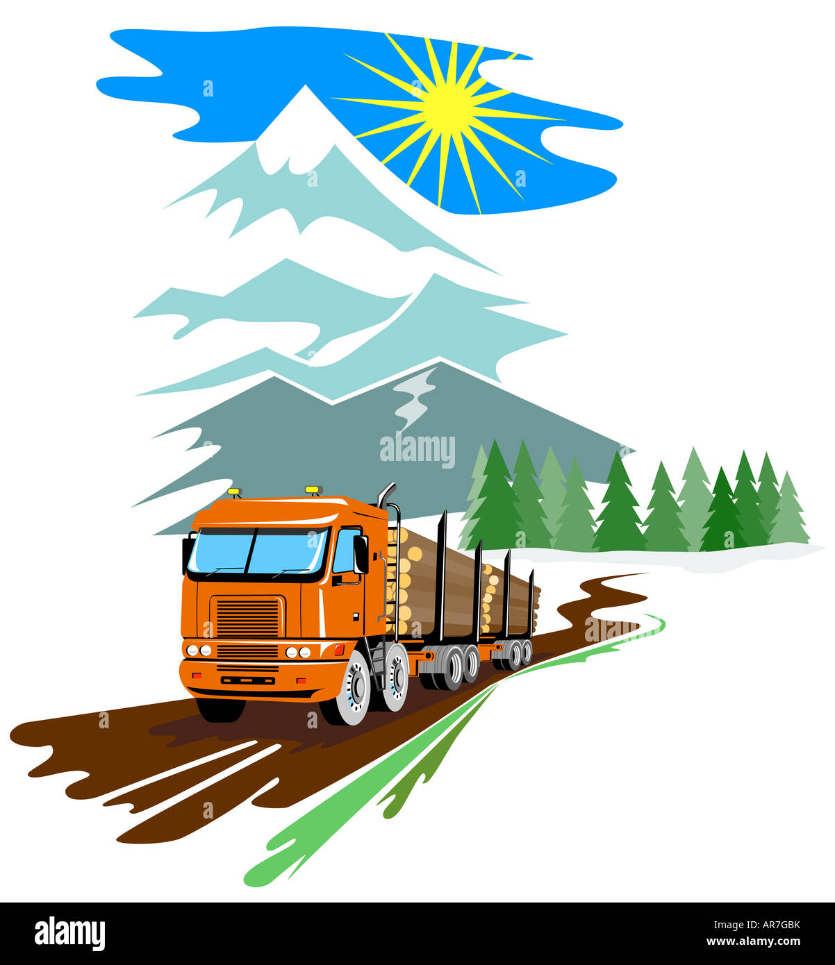 Driving to the mountains Cut Out Stock Images & Pictures - Alamy