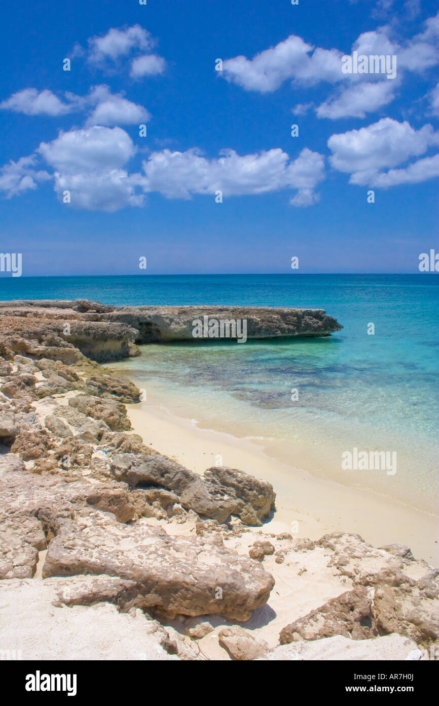 Small Beach Bay isolated by rocks on the West Coast of the island of ...