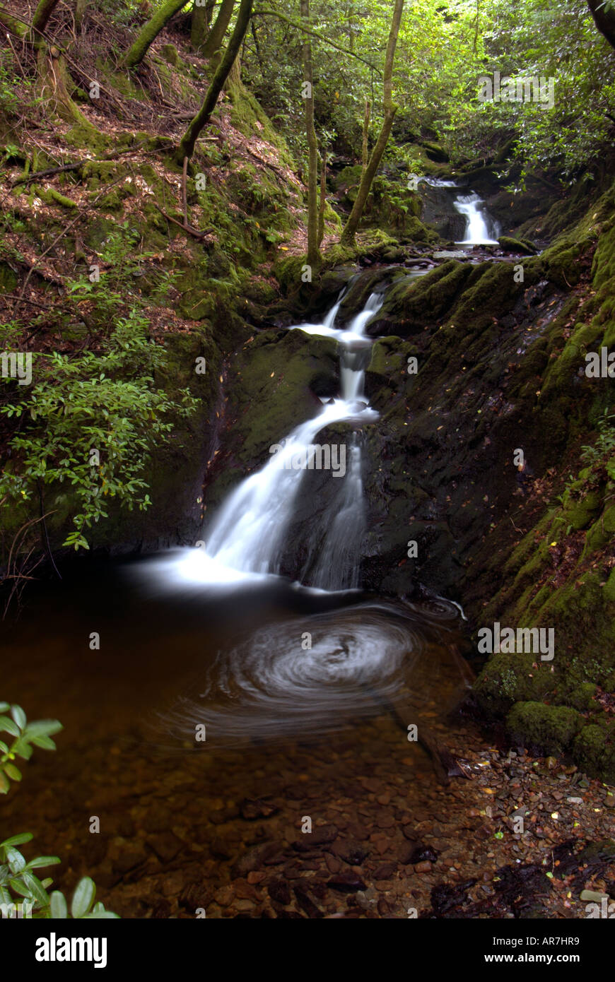 Long exposure of a waterfall and whirlpools, Woodstock gardens, County ...