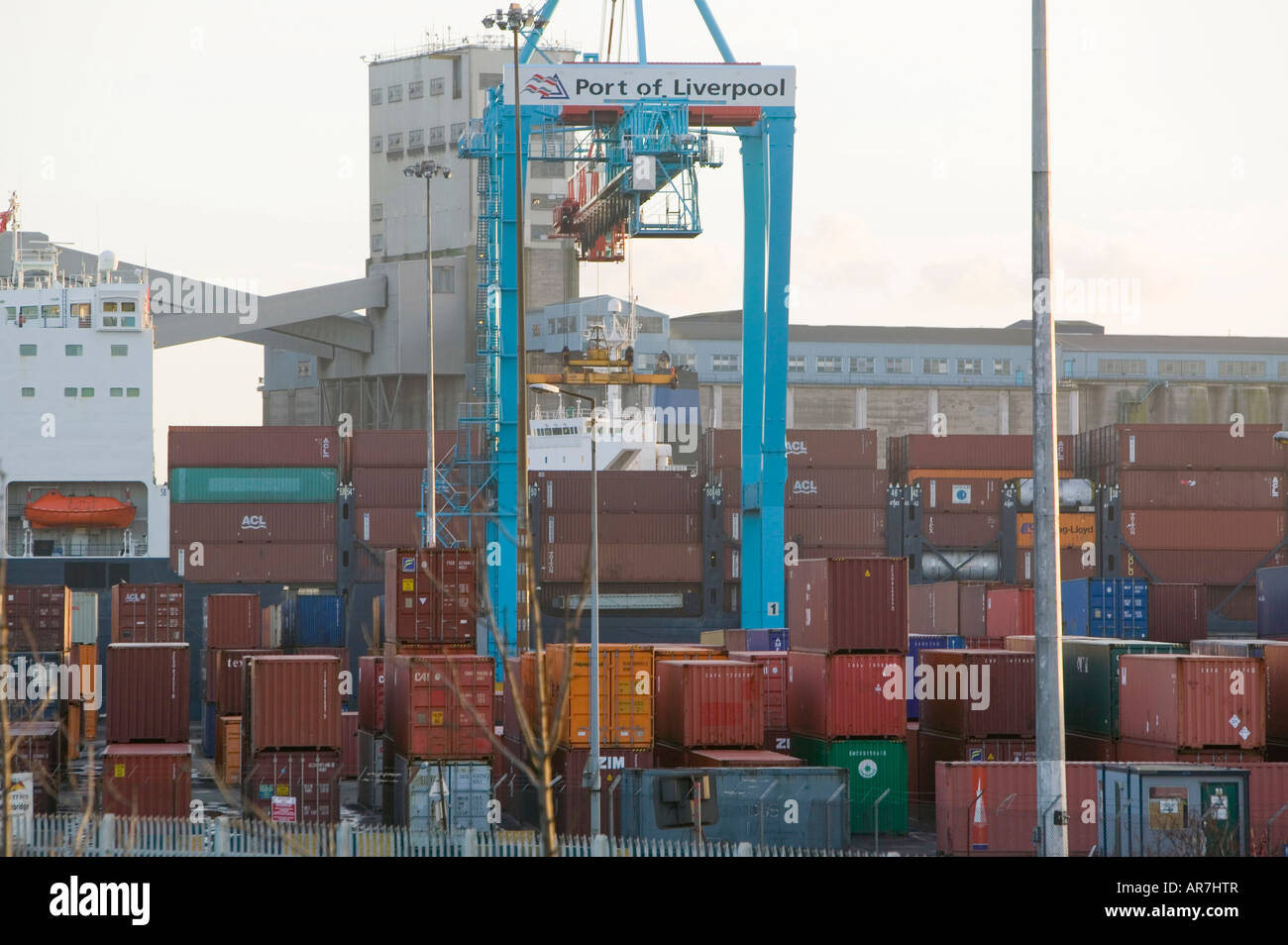 Containers in the Port of Liverpool England Stock Photo - Alamy