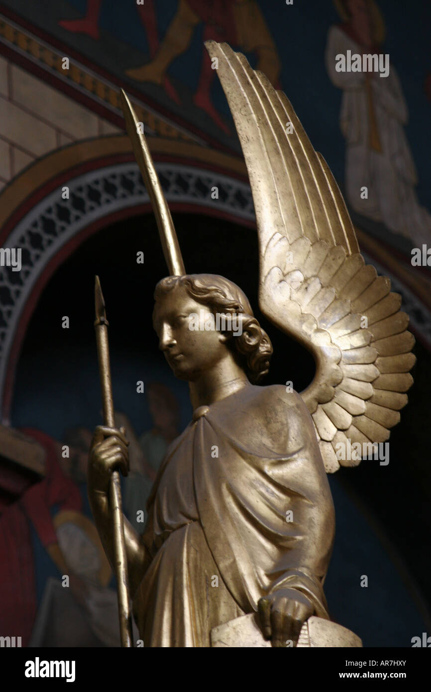Carved angel statue in a church Stock Photo - Alamy