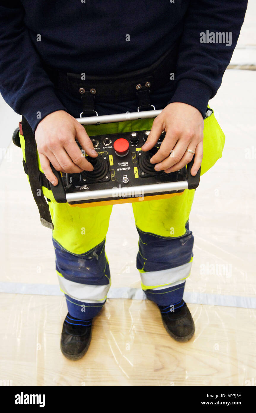 Remote control of the construction crane hi-res stock photography and ...