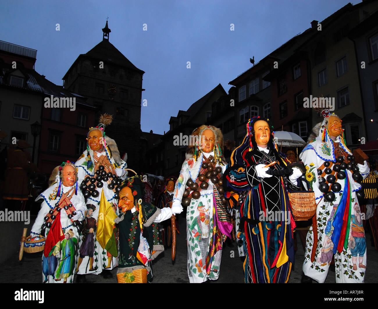 Carnival procession in Rottweil, Black Forest Germany Stock Photo - Alamy