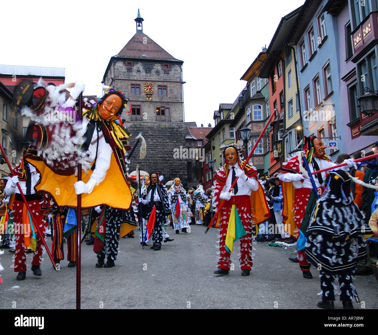 Carnival procession in Rottweil, Black Forest Germany Stock Photo - Alamy