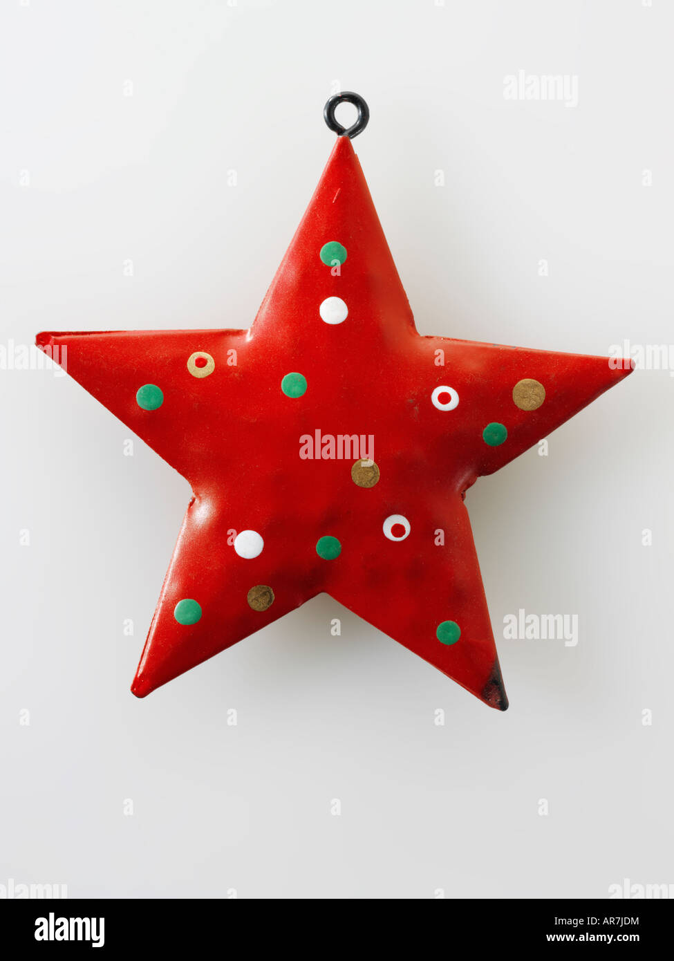 festive hand painted red star Christmas decoration Stock Photo - Alamy