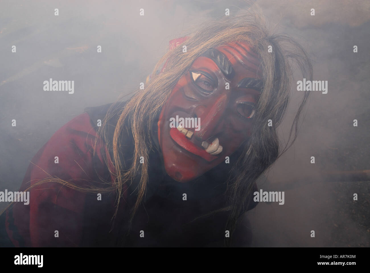 Witch at German carnival procession, Black Forest Stock Photo - Alamy