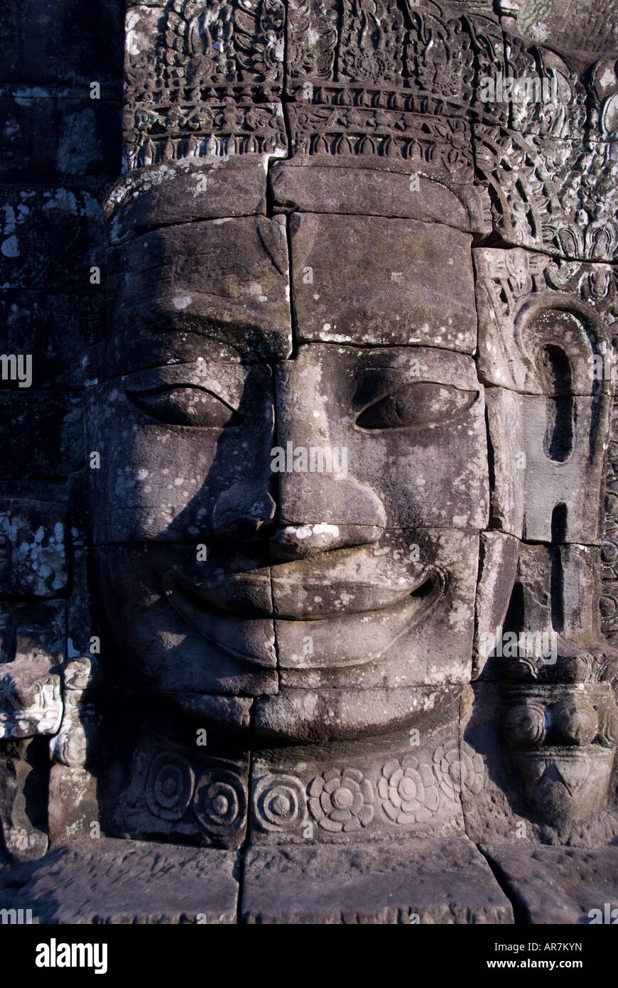 Face of Jayavarman VII on the Bayon Temple, Angkor Thom, Angkor Wat ...