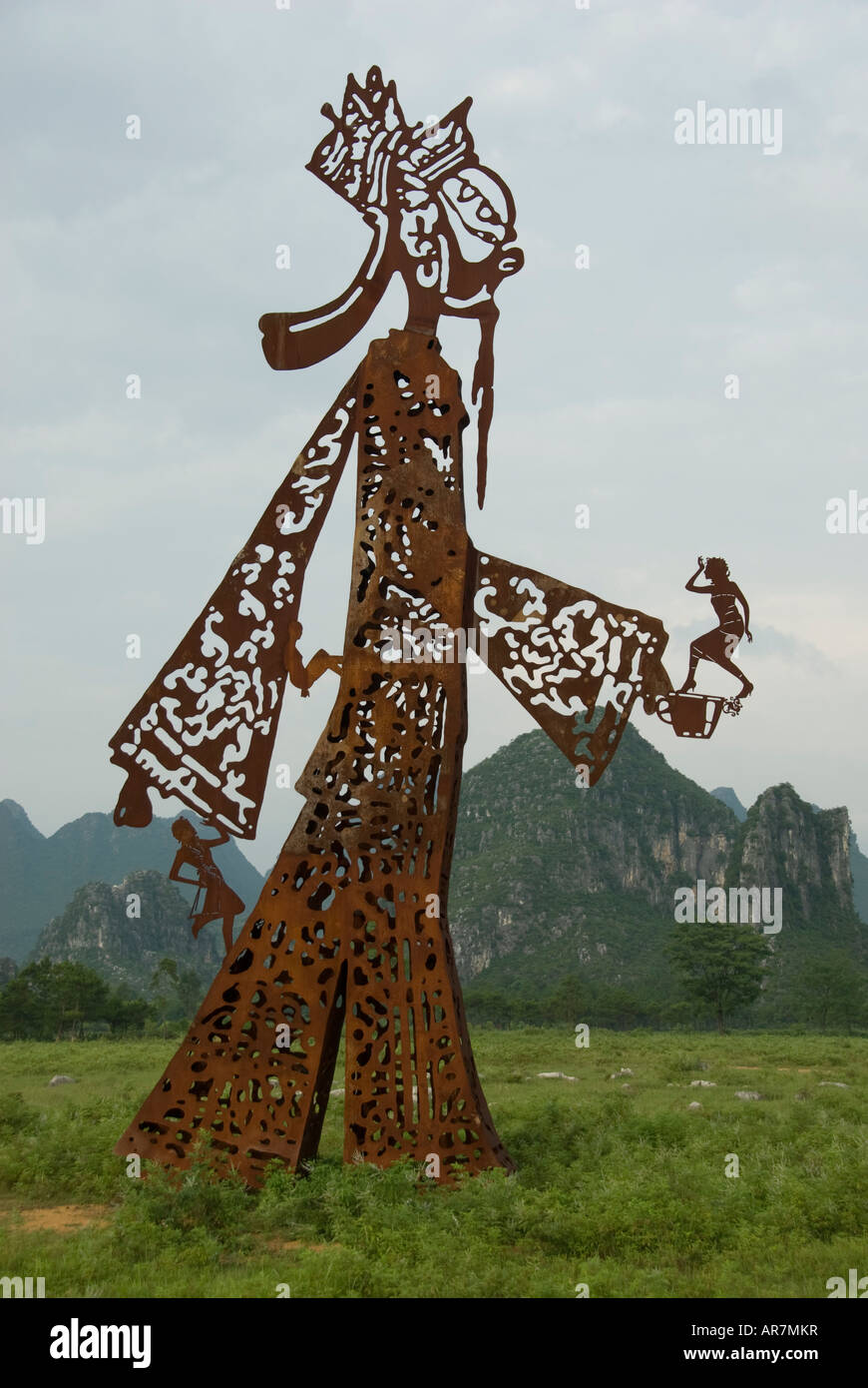 Giant cast shadow puppet standing in the grounds of the entrance to the ...