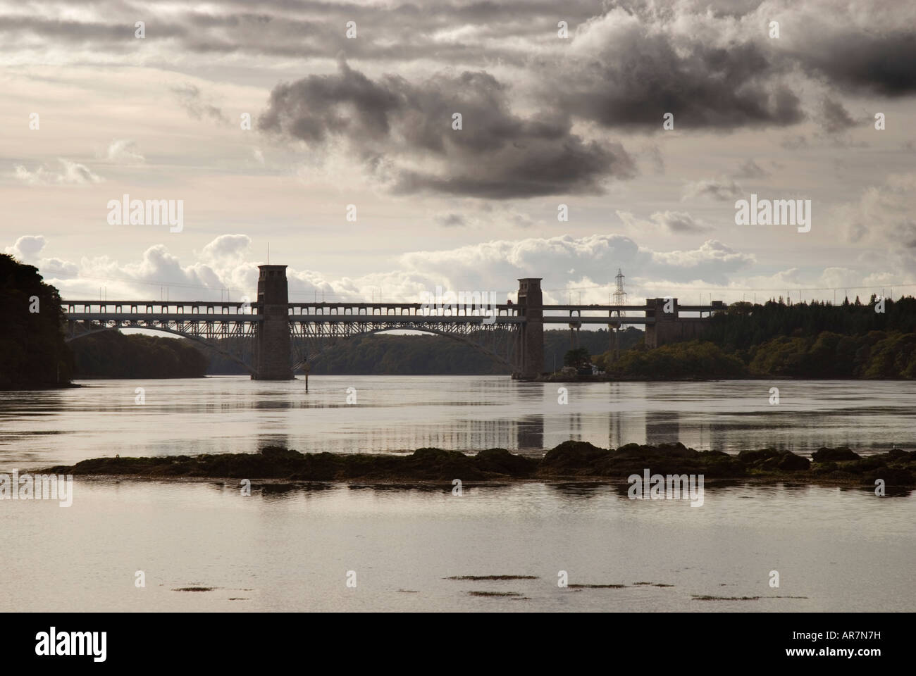 Britannia Bridge Menai Strait Anglesey North Wales Stock Photo - Alamy