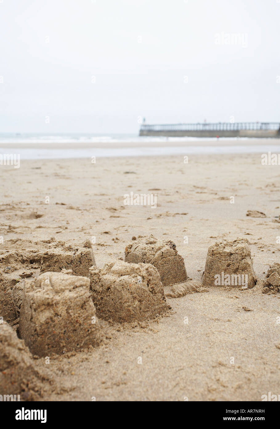 Sandcastles at the beach Stock Photo - Alamy