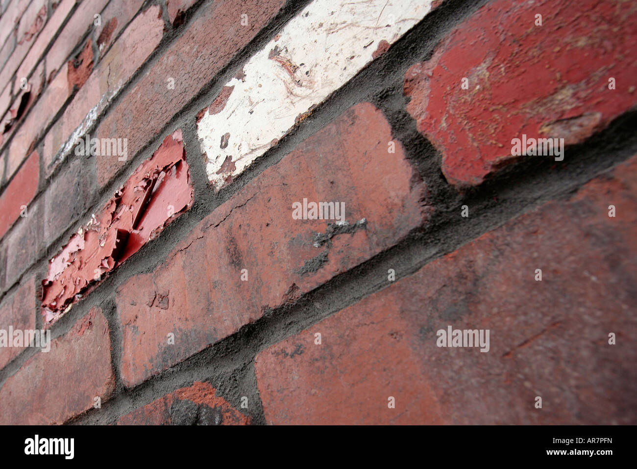 Brick wall at an angle Stock Photo - Alamy