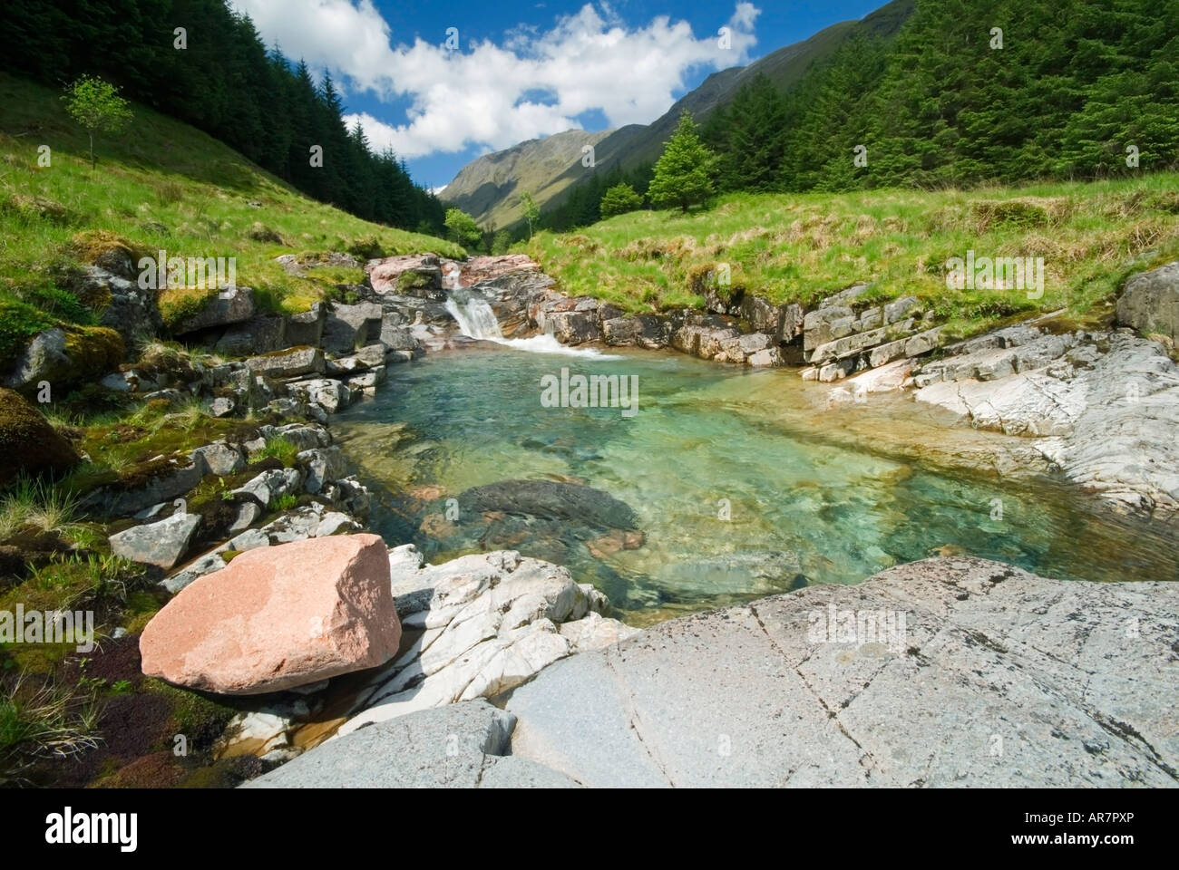A sparkling freshwater stream in the Highlands of Scotland, U.K Stock ...