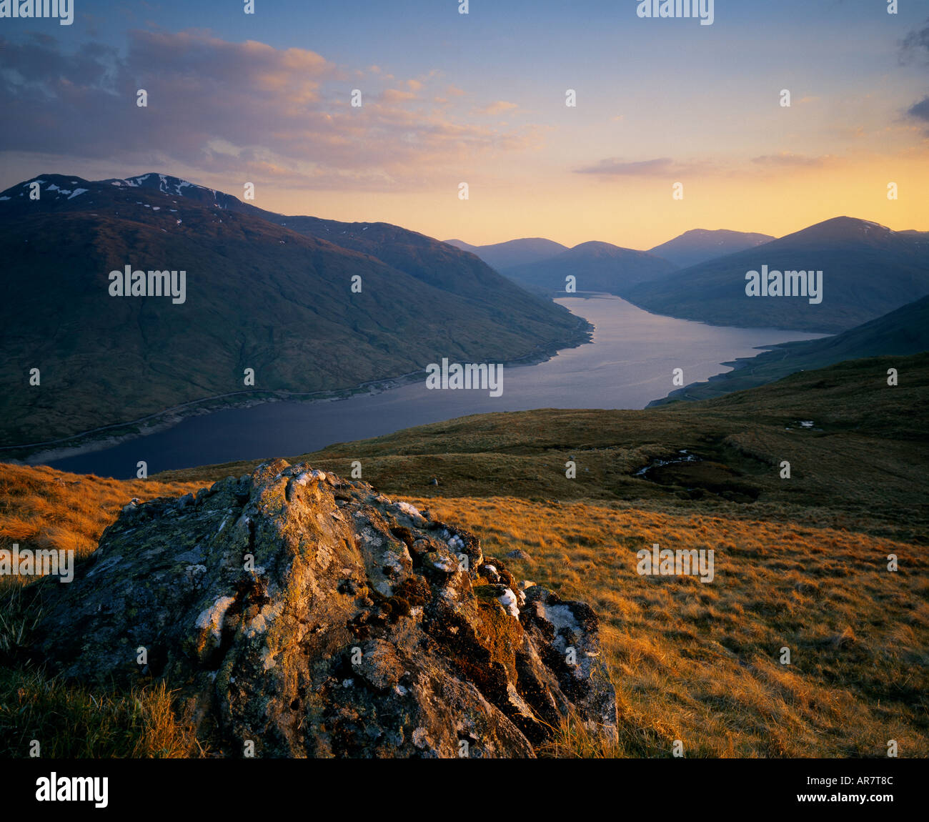 Loch Lyon and the Argyll hills leading to Auch Glen Stock Photo - Alamy