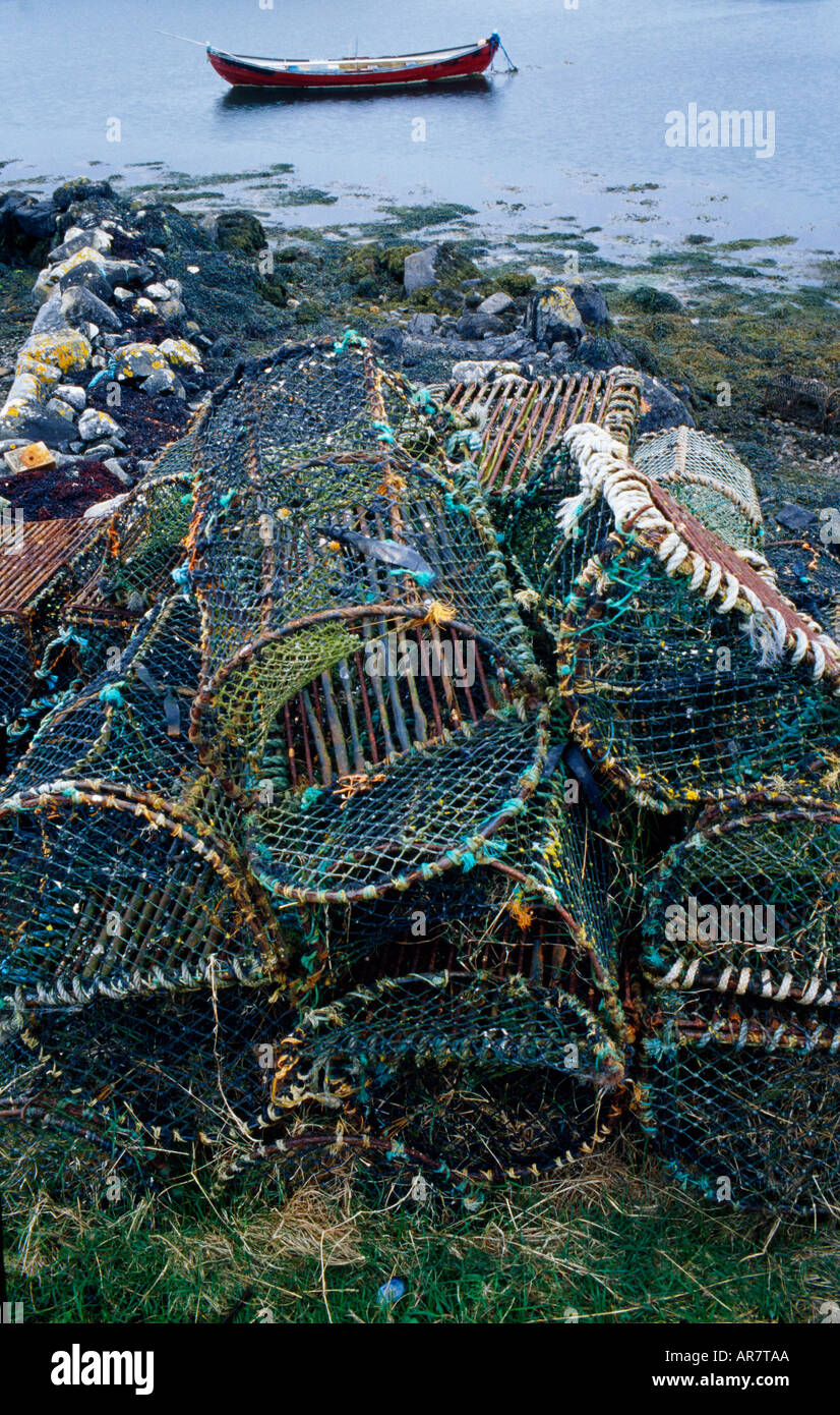 Lobster nets on Loch Eport Stock Photo - Alamy