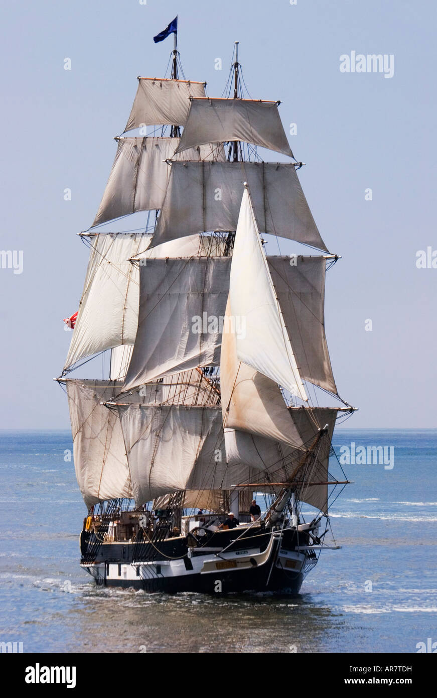 The tall ship Pilgrim II under full sail in a mild wind Stock Photo - Alamy