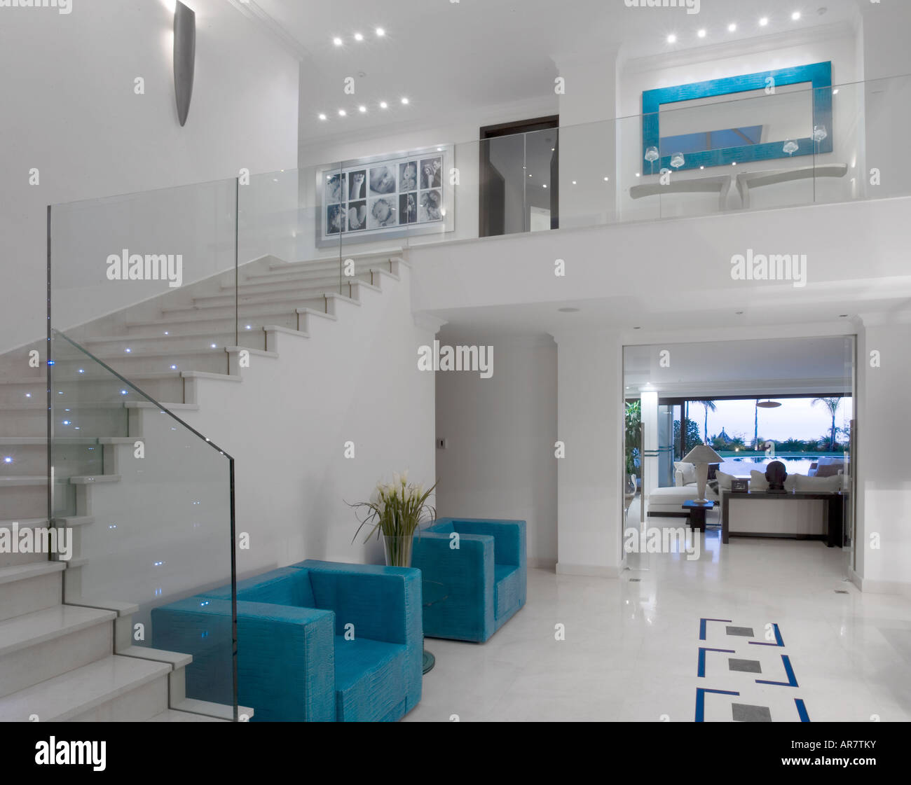 Spain, stairway in modern villa Stock Photo - Alamy