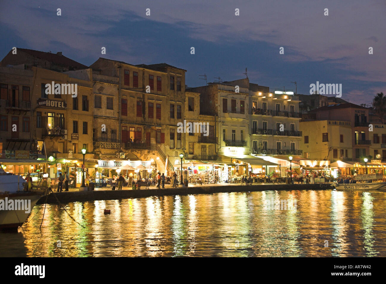 The Harbour at Hania Crete Stock Photo - Alamy