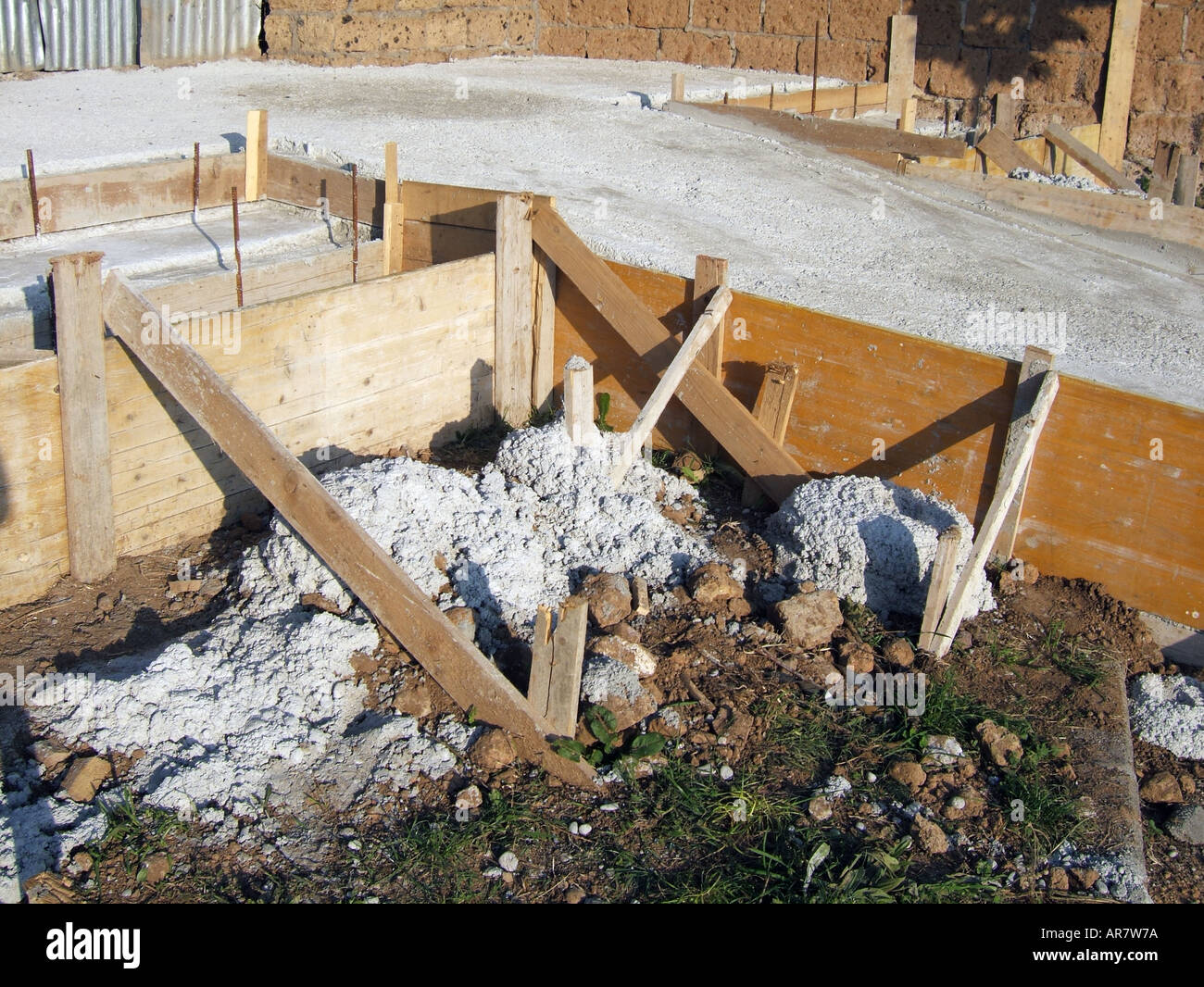 work in progress on building site Stock Photo - Alamy