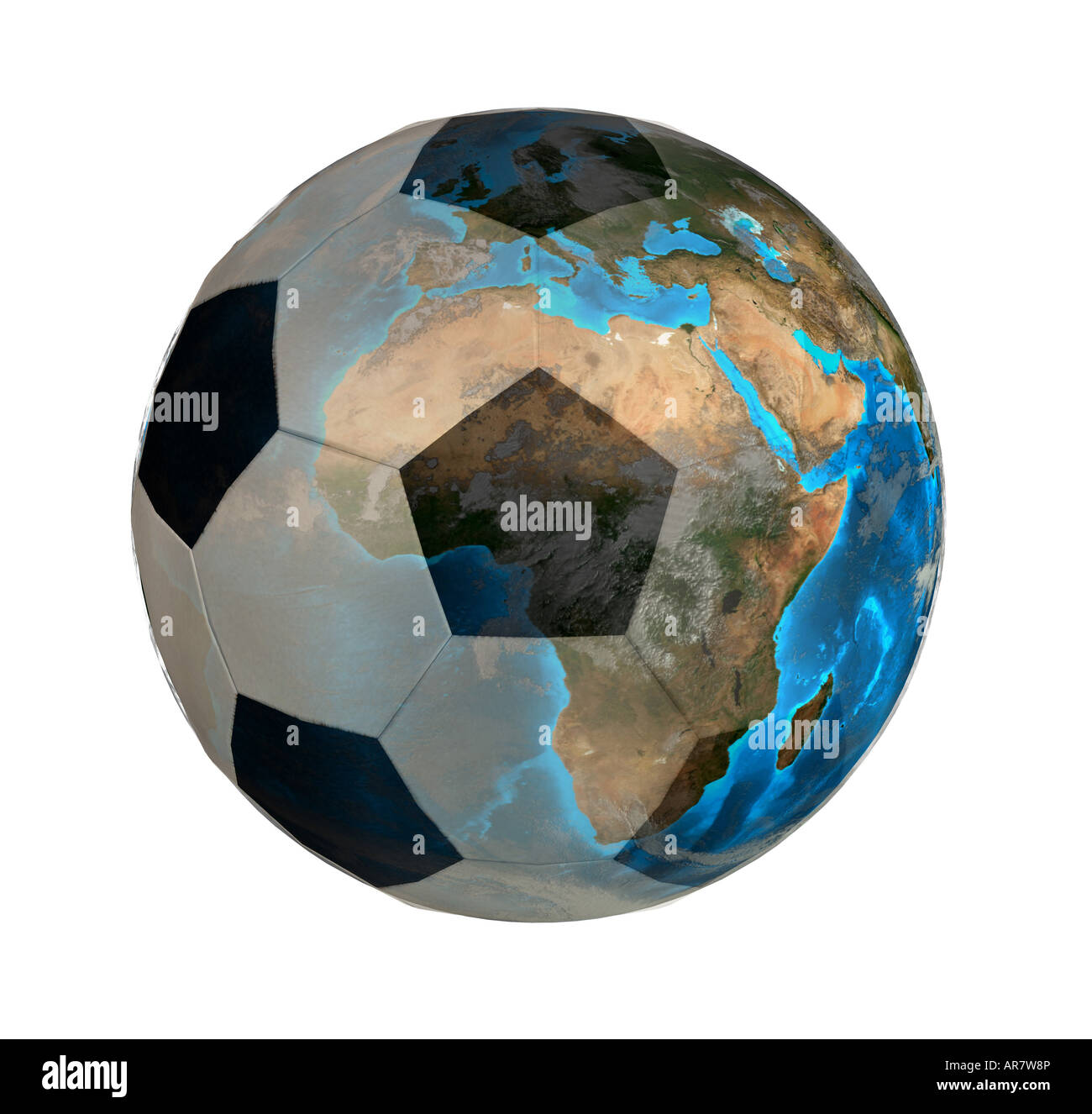 Soccer ball earth map hi-res stock photography and images - Alamy