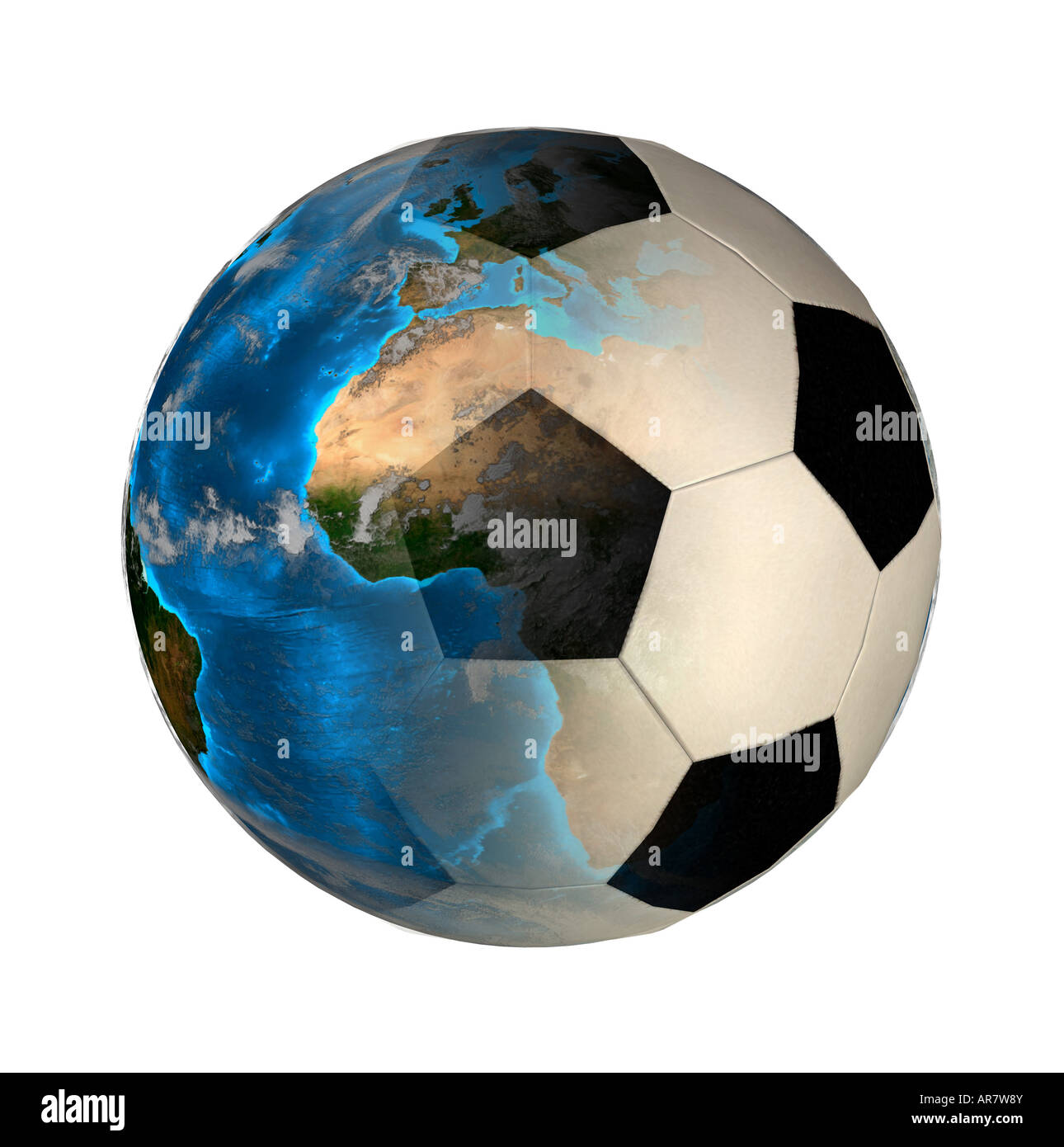 Soccer ball earth map hi-res stock photography and images - Alamy