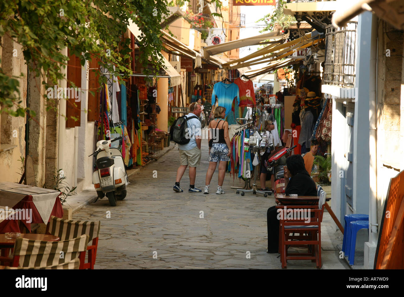 Side Street Hania Crete Stock Photo - Alamy