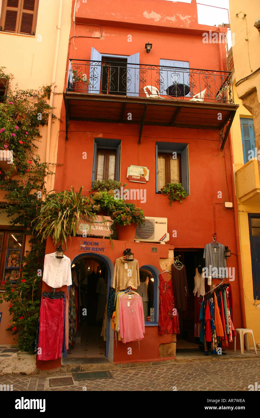 Clothes Shop Hania Crete Stock Photo - Alamy