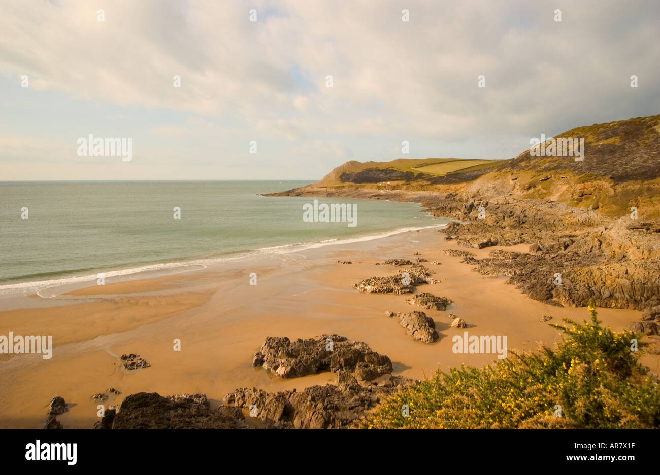 Fall Bay Gower Peninsula looking west PHILLIP ROBERTS Stock Photo - Alamy