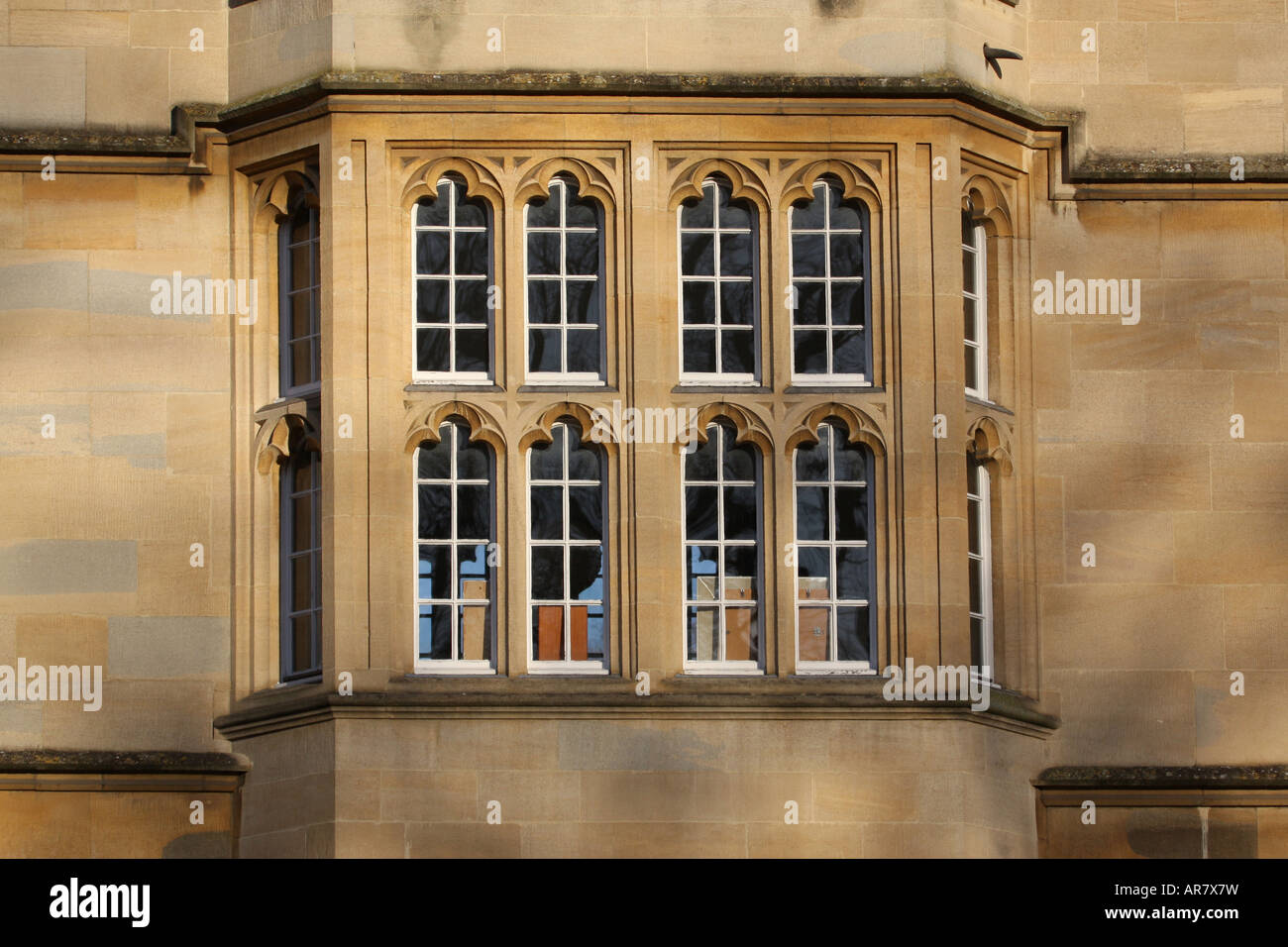 Window over main entrance to Wadham College, Oxford University, UK ...