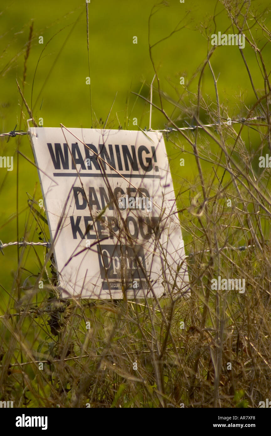 warning danger keep out Stock Photo - Alamy