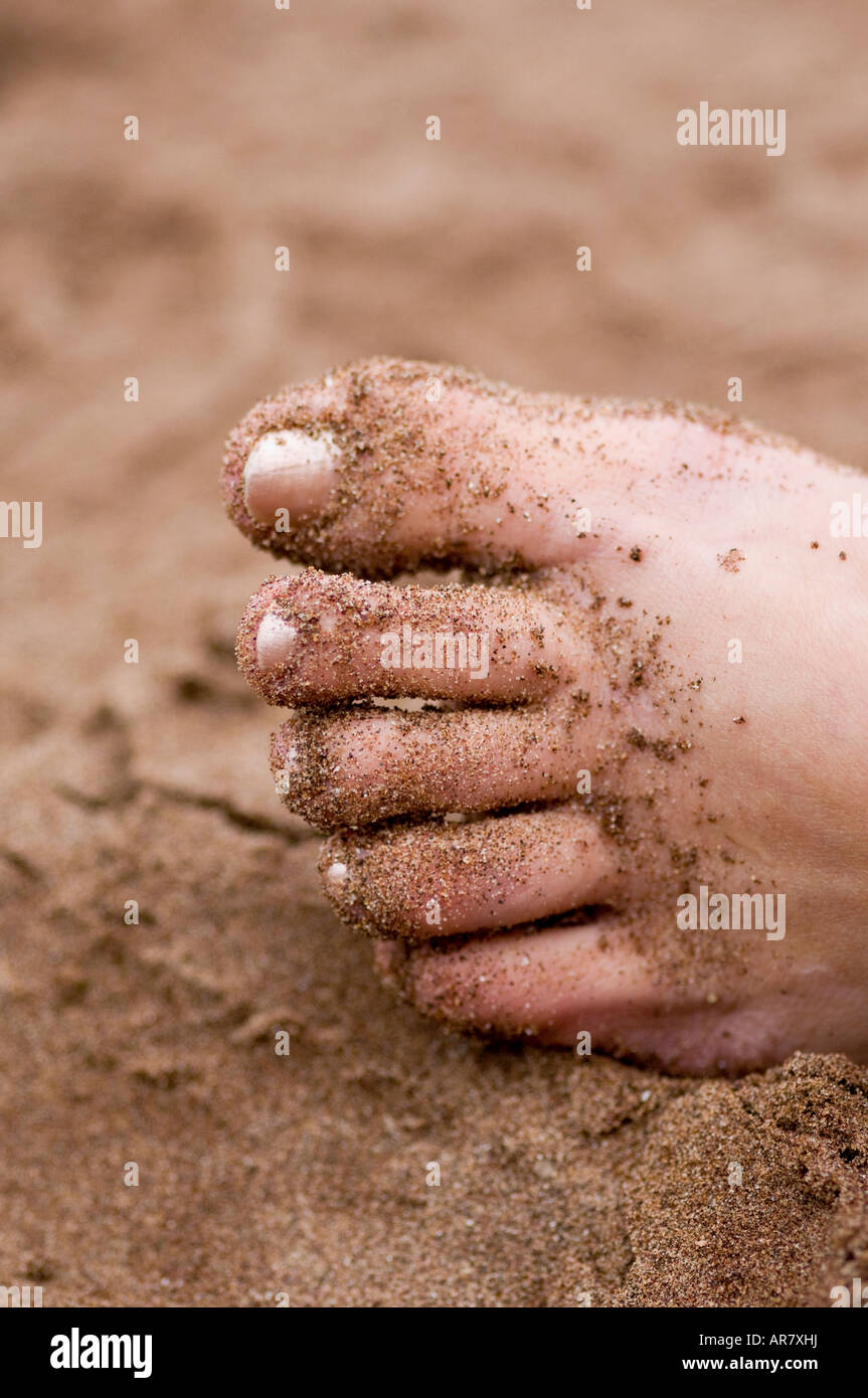 A foot in the sand Stock Photo - Alamy