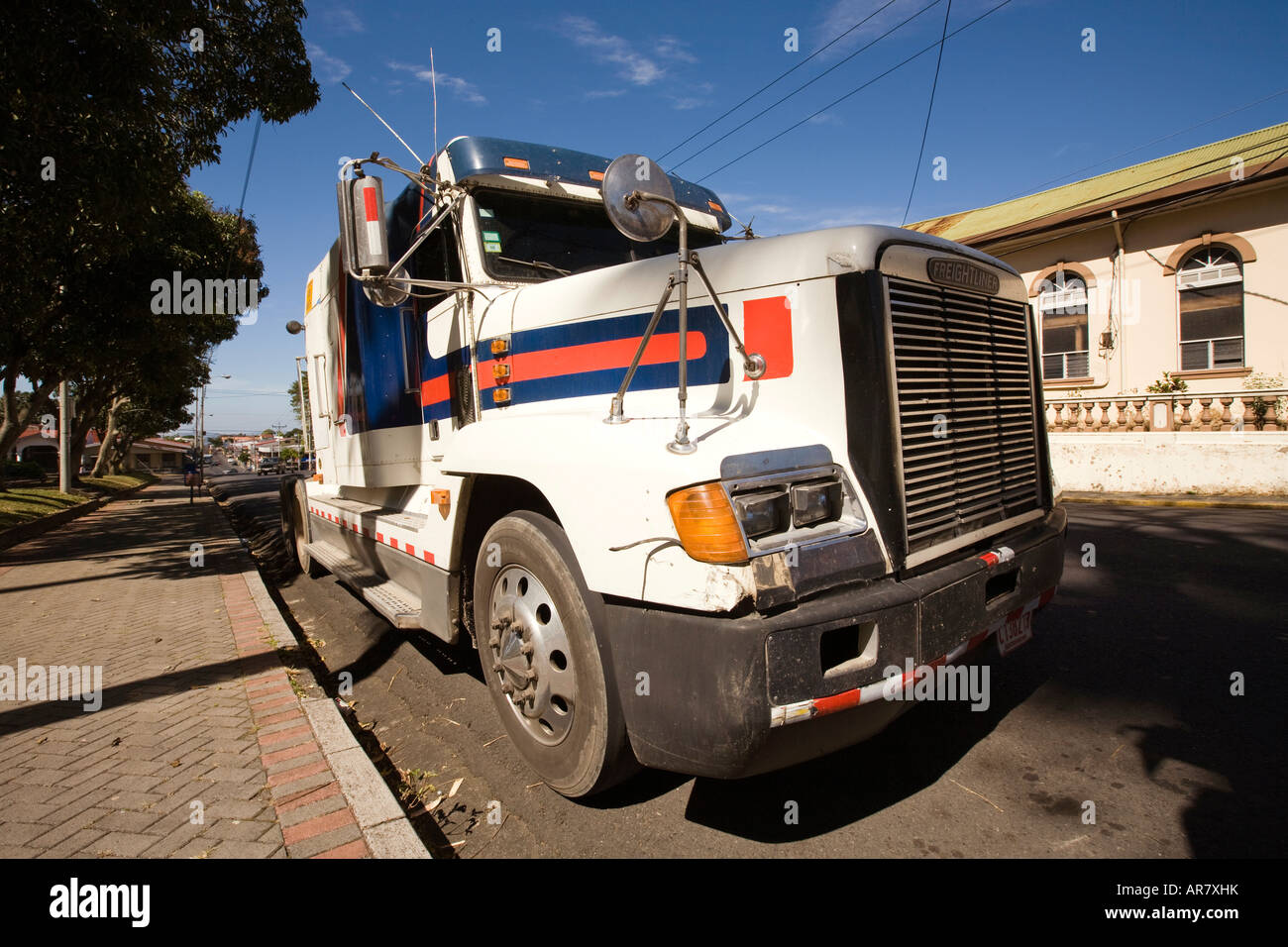 Costa Rica Alajuela Avenida 9 Large Freightliner Truck Cab Stock Photo ...