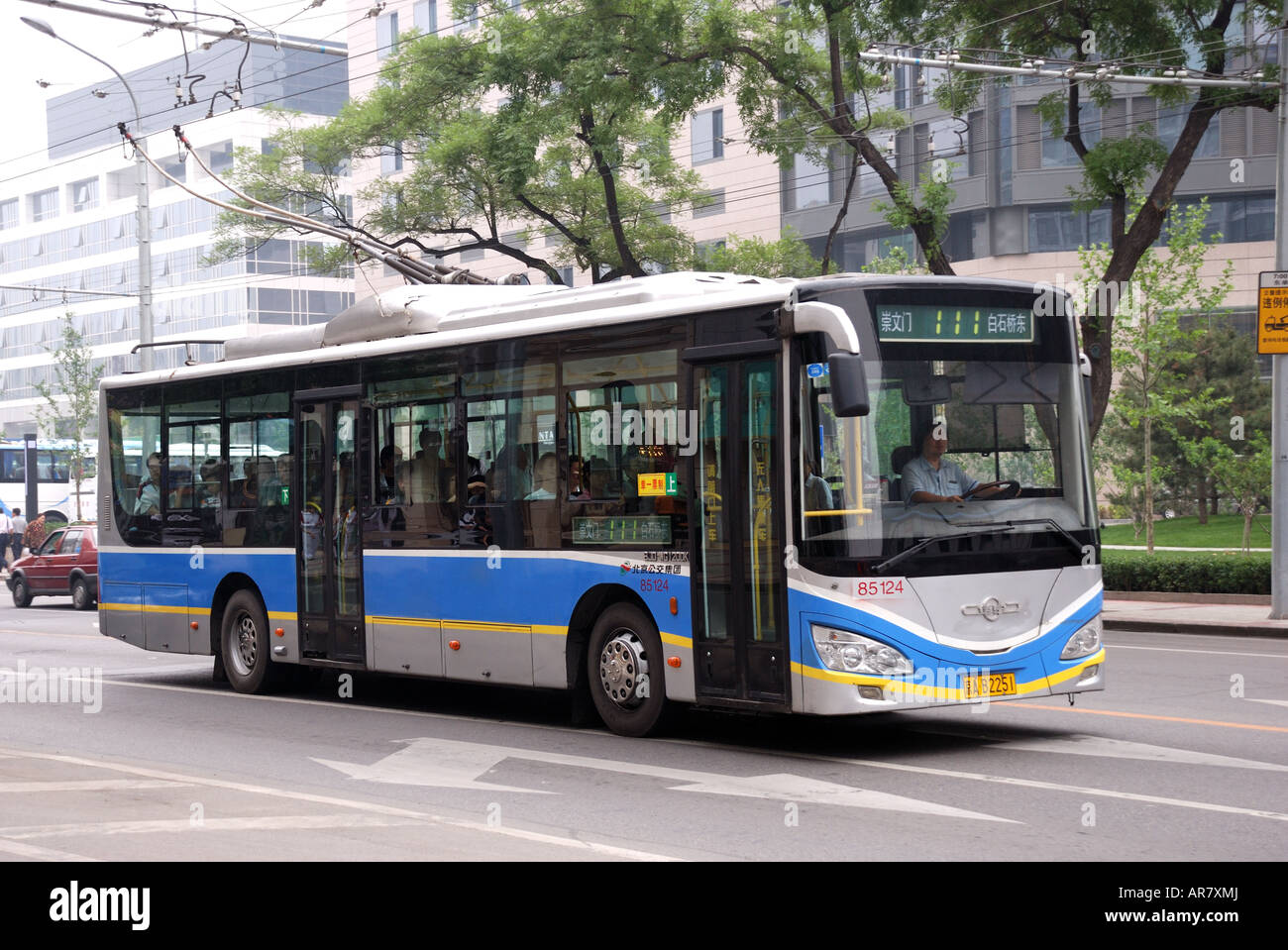 Trolleybus China Asia Beijing Peking City Stock Photo - Alamy