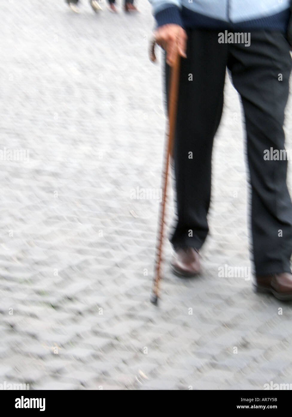 old man with walking stick Stock Photo - Alamy