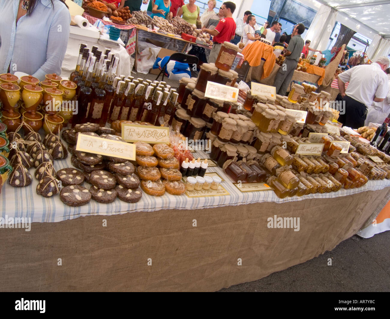 Local Food Products at a Market Stock Photo - Alamy