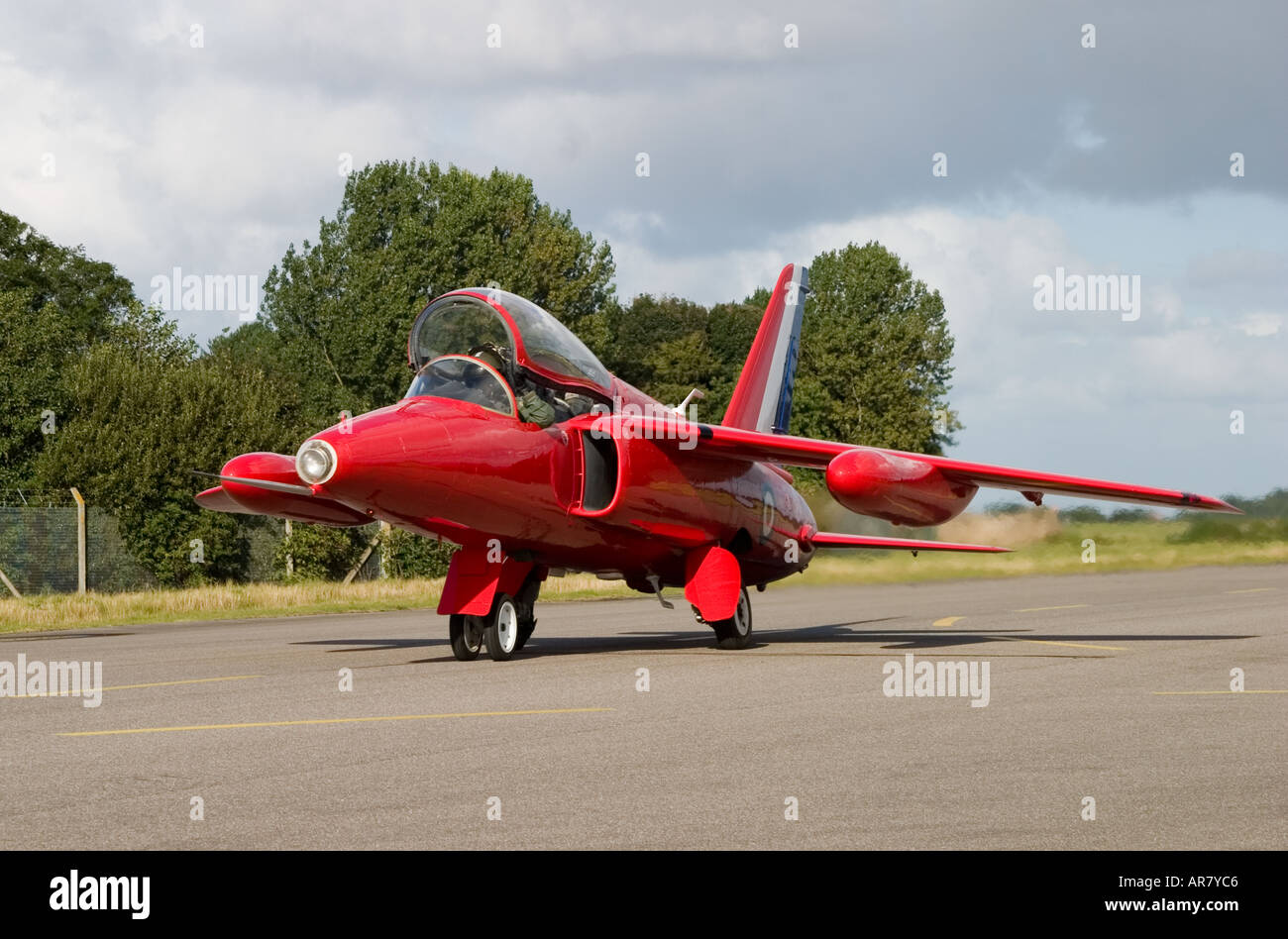 Hawker Siddley (Folland) Gnat trainer aircraft arrives for a photocall ...