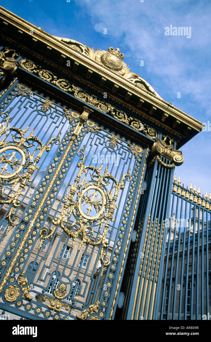 Iron gate of Palais de Justice courthouse old Royal Palace Paris France ...