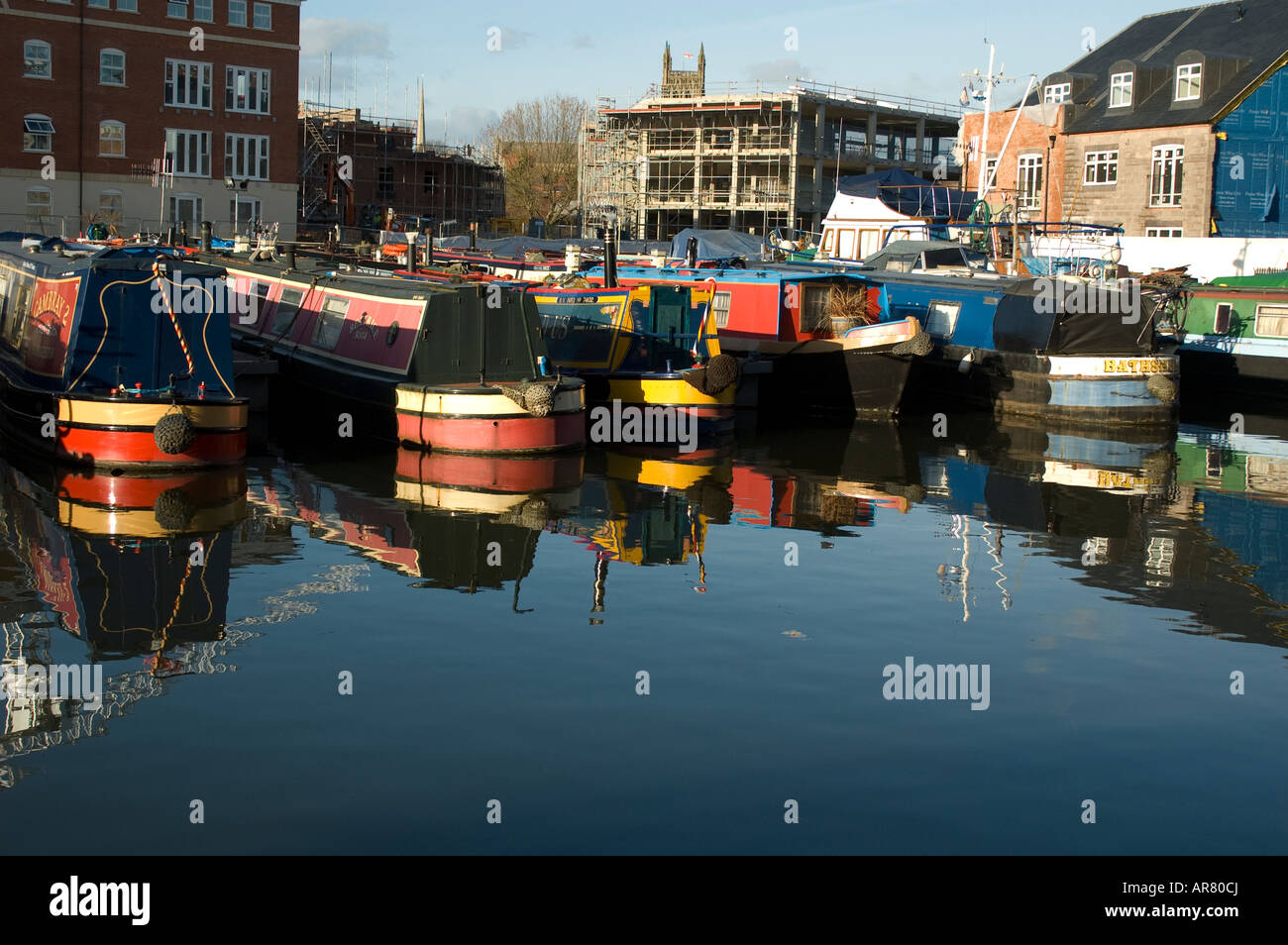 Narrow boats moored in Diglis Basin , Worcester , UK Stock Photo - Alamy
