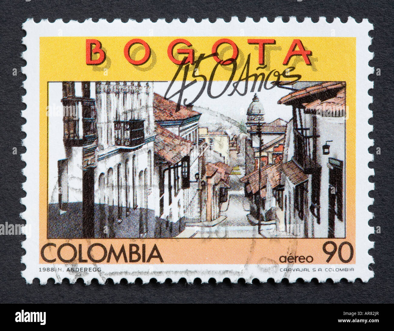 Colombian postage stamp Stock Photo - Alamy