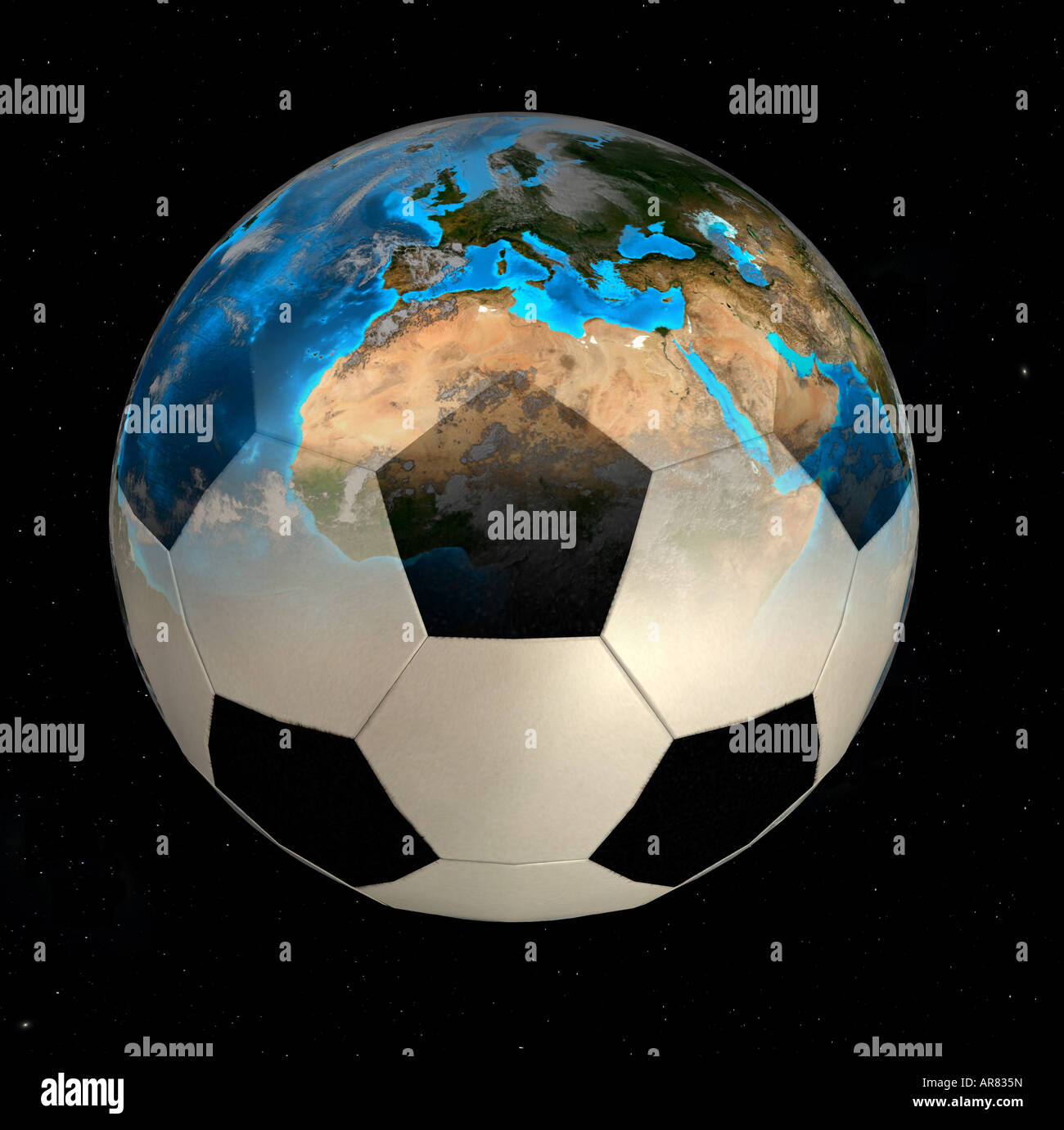 worldwide soccer symbolic image Stock Photo - Alamy
