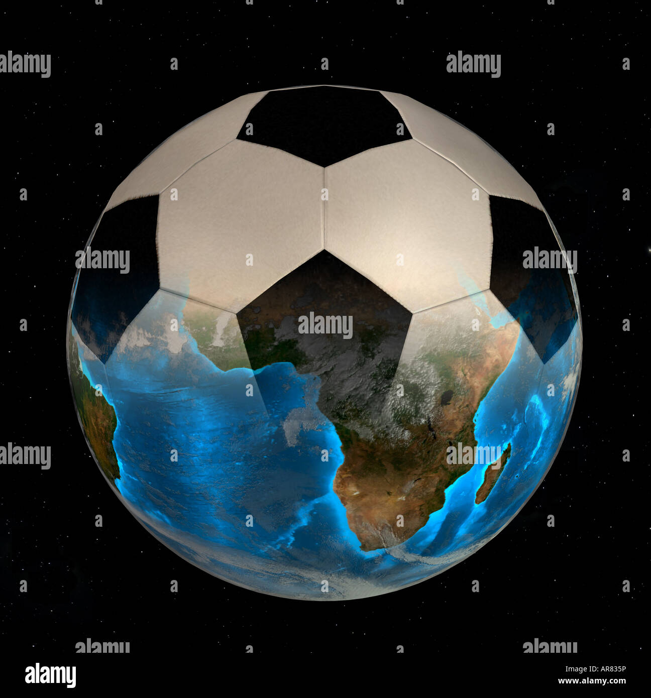 worldwide soccer symbolic image Stock Photo - Alamy