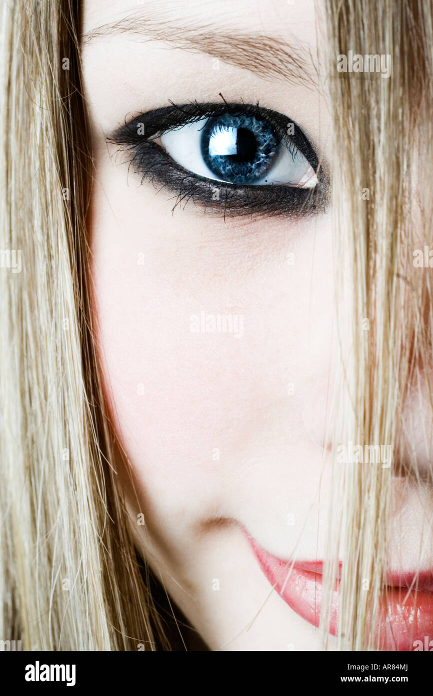 Close-up portrait of a young woman's face Stock Photo - Alamy