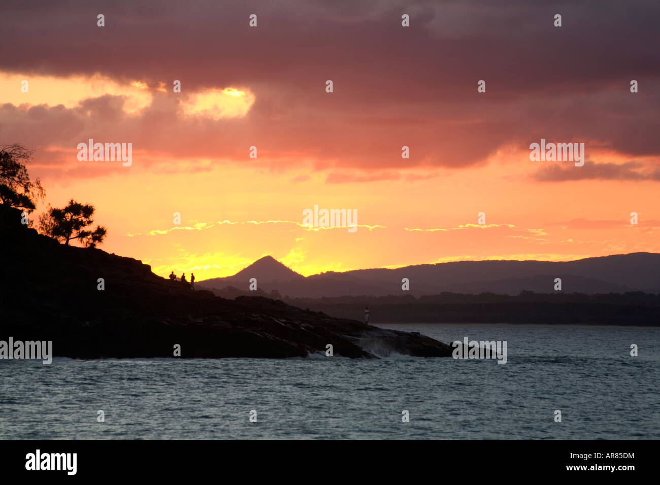 Sunset at Noosa National Park, Noosa, Queensland, Australia Stock Photo ...