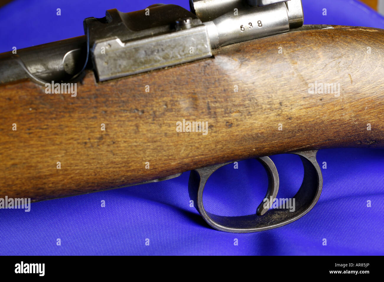Rifle stock showing trigger, trigger guard and breech mechanism Stock ...