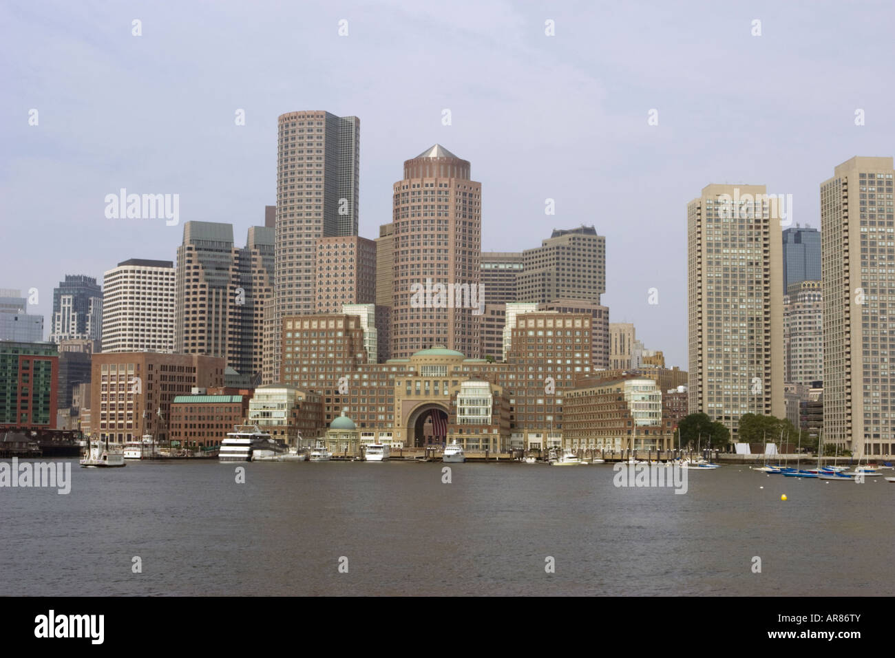 View of Rowes Wharf from Boston Harbor, Boston Massachusetts Stock ...