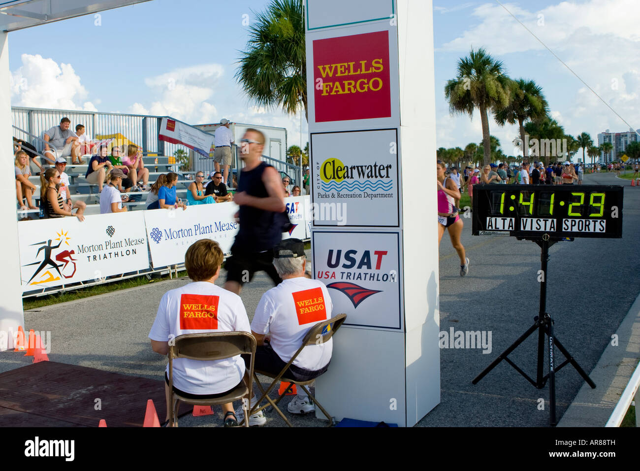 Triathlon Finish Line Stock Photo - Alamy
