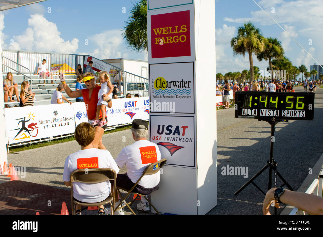 Triathlon Finish Line Stock Photo - Alamy