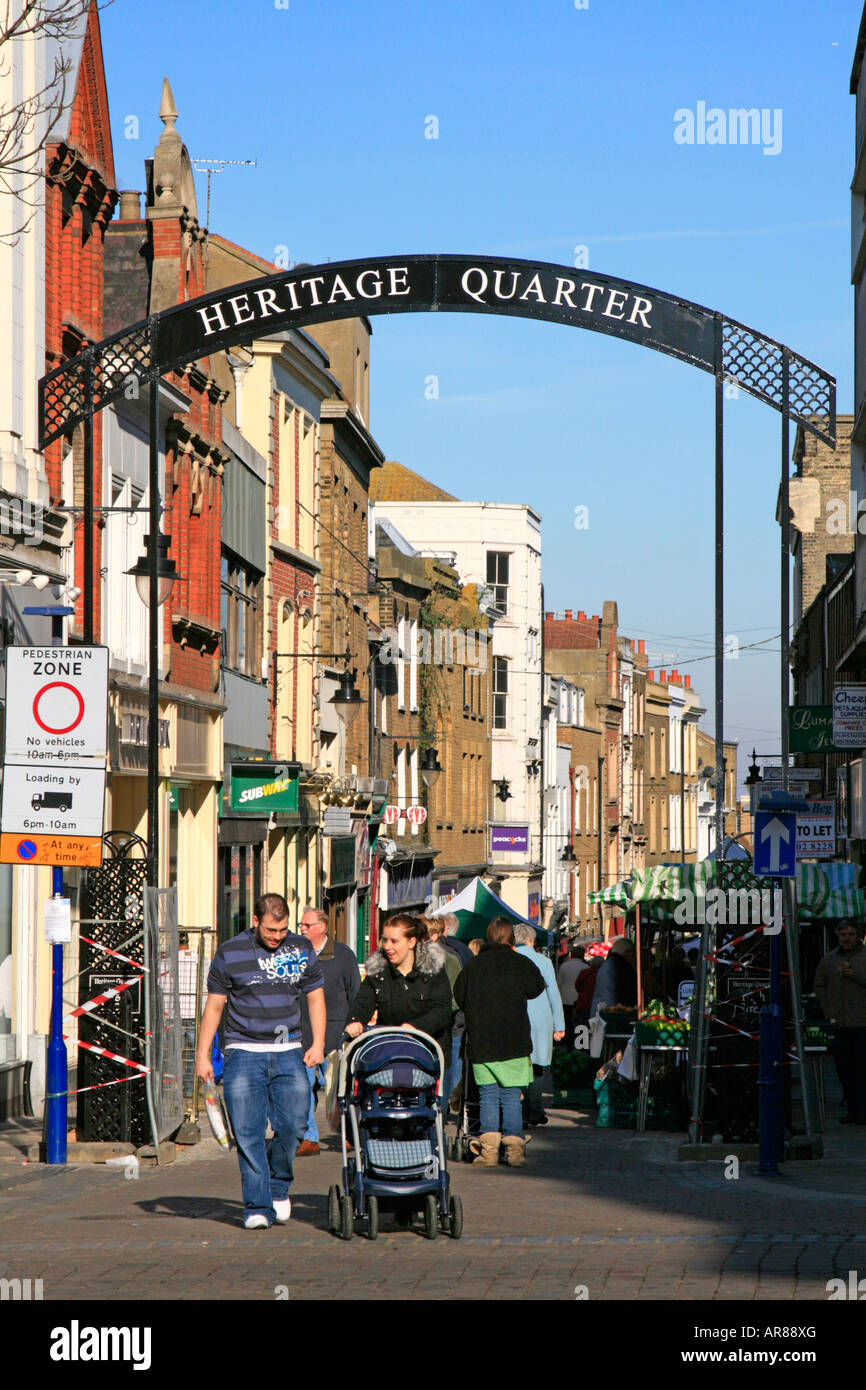 Gravesend town centre heritage quarter shopping street kent england uk ...